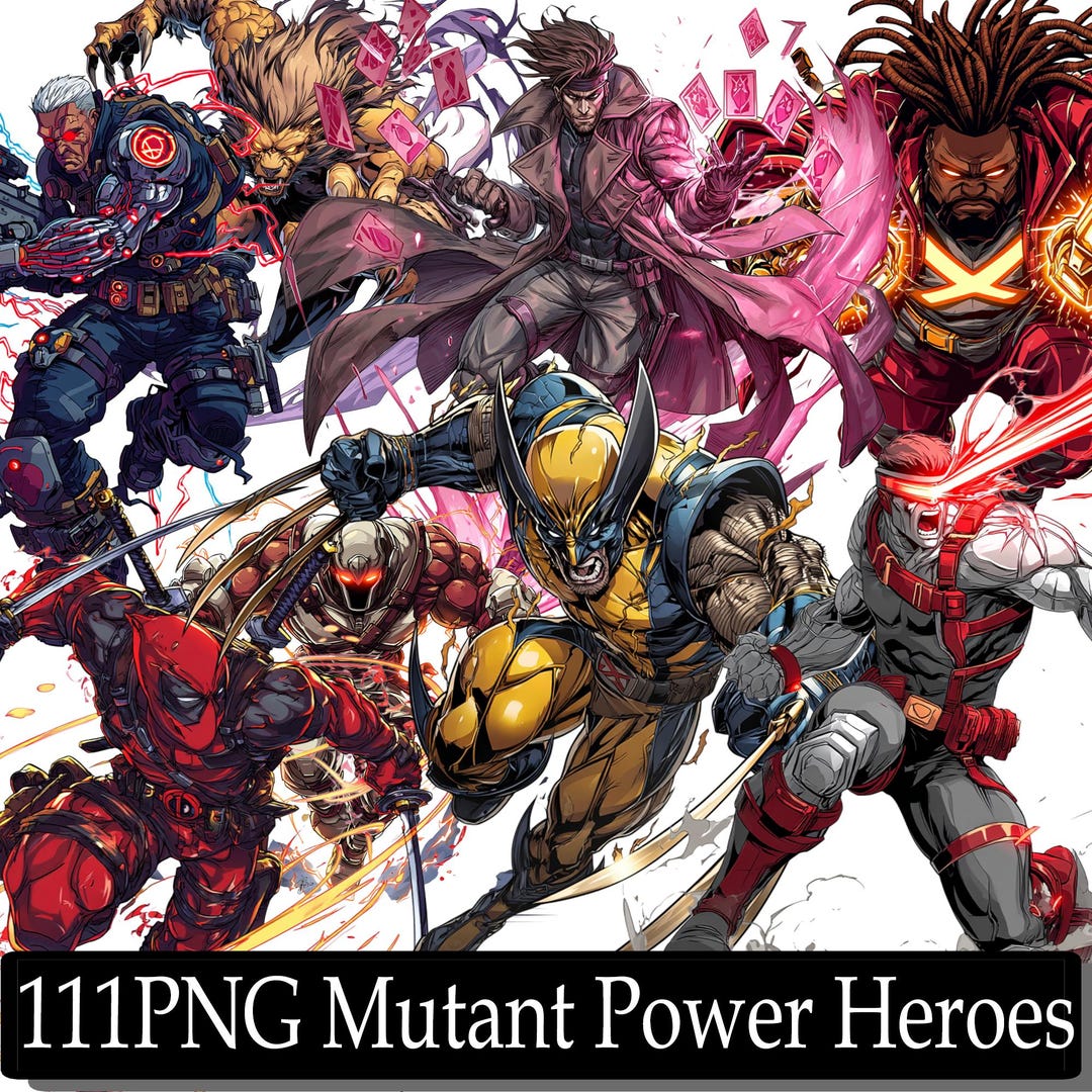 Mutant Power Heroes – Super Ability Team PNG Character Set - Etsy