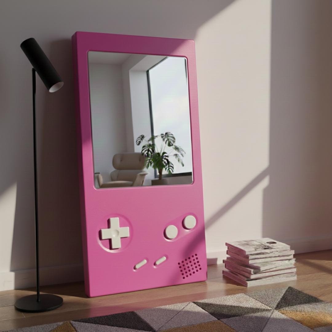 Retro Video Game Mirror - Handheld Console Inspired Wall Decor - Gamer ...