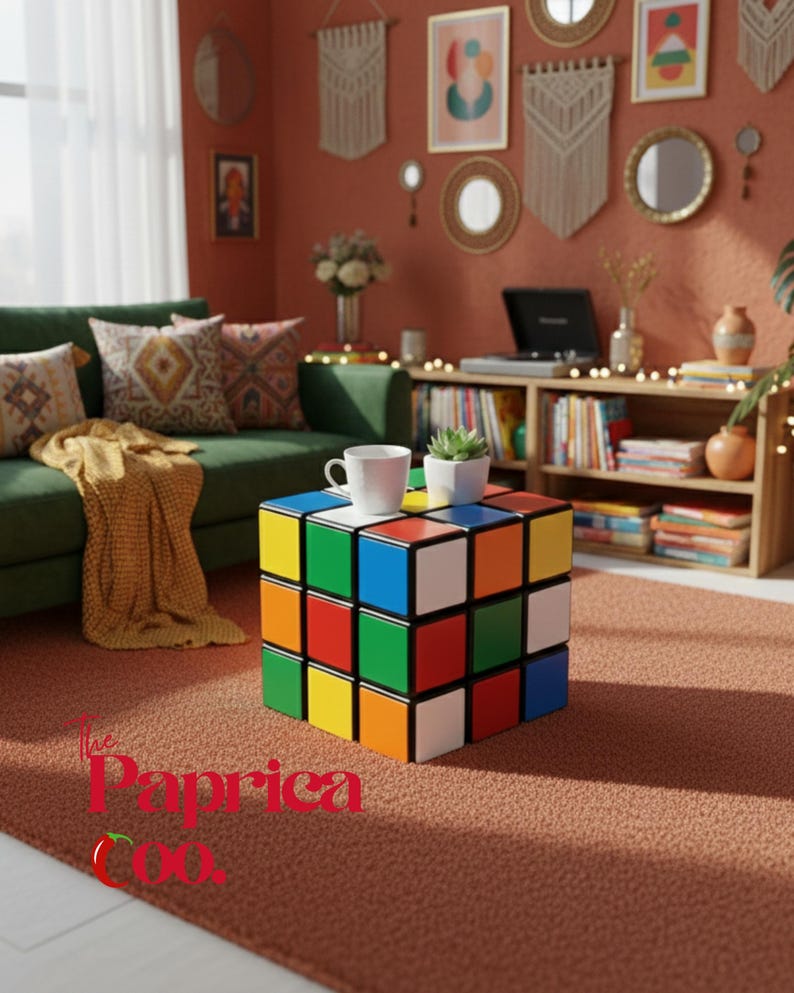 Handmade Rubik's Cube Coffee Table, Retro 80s Game Room Decor - Etsy