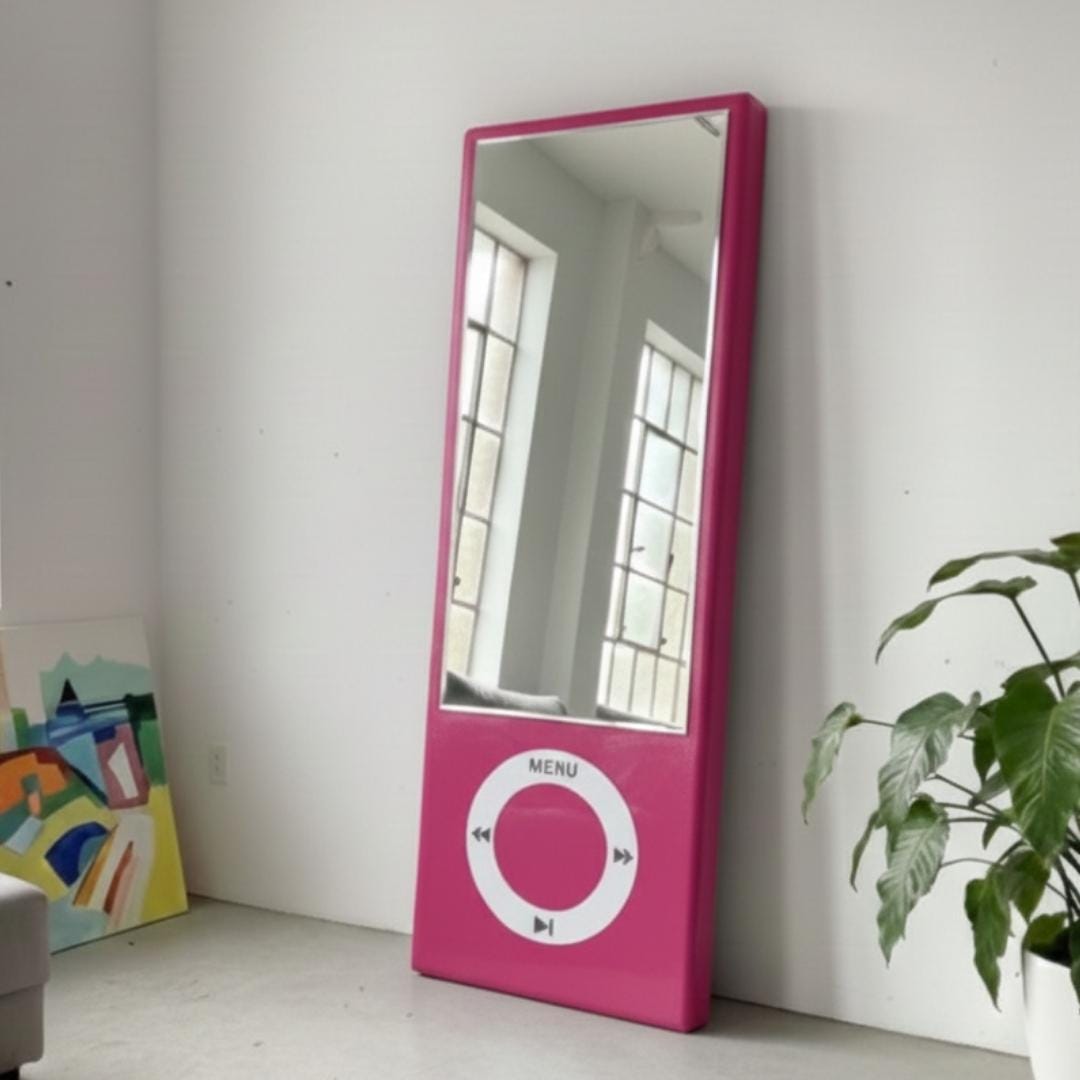 Giant Ipod Mirror Decorative Wall Art | Pink Ipod Mirror | Big Retro ...