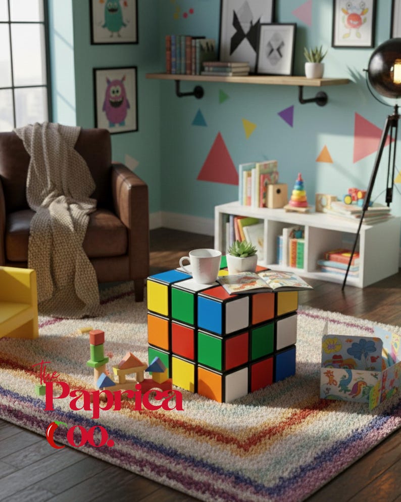 Handmade Rubik's Cube Coffee Table, Retro 80s Game Room Decor - Etsy
