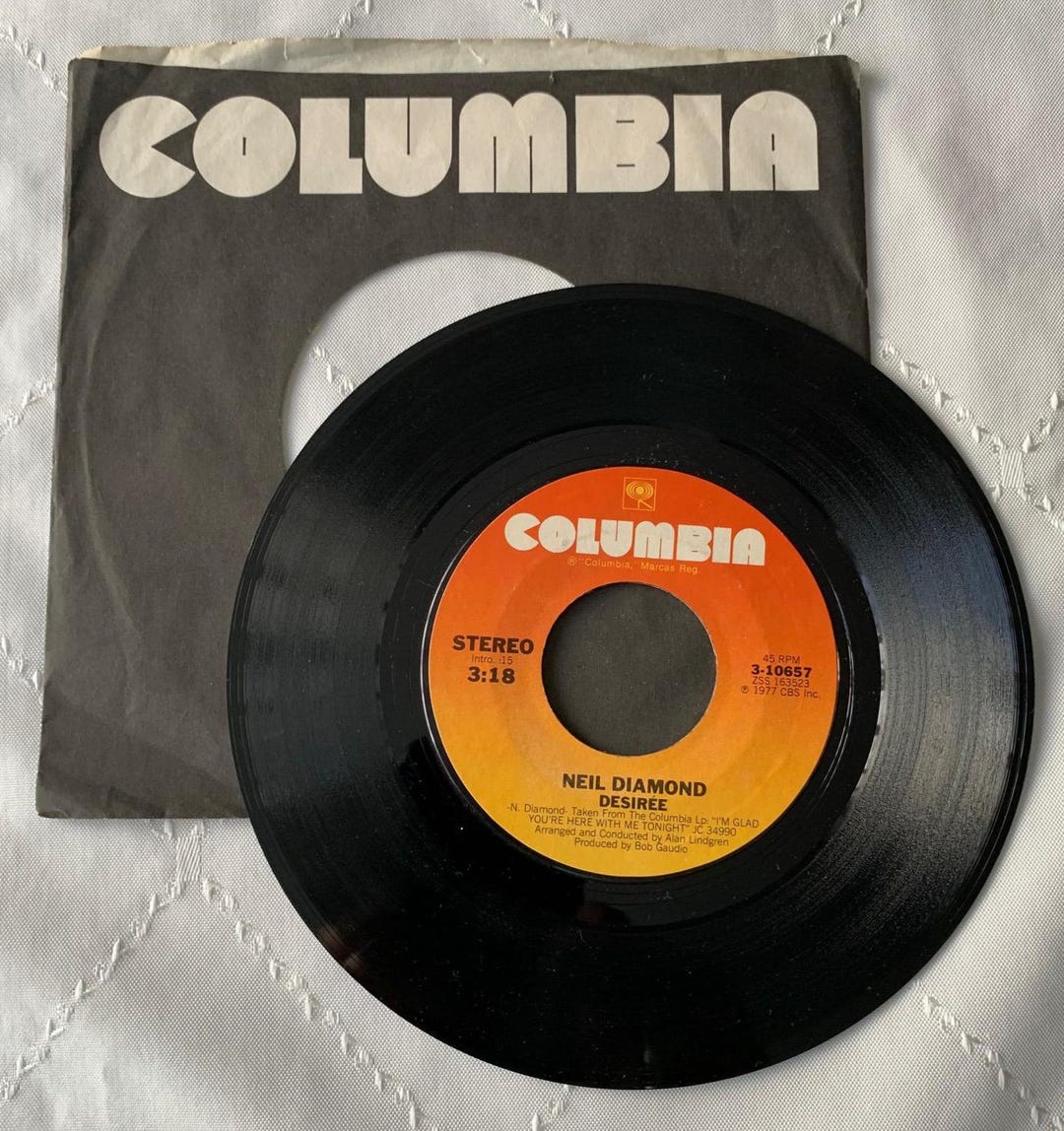Vintage Neil Diamond Desiree 7" 45 Vinyl Record - Etsy
