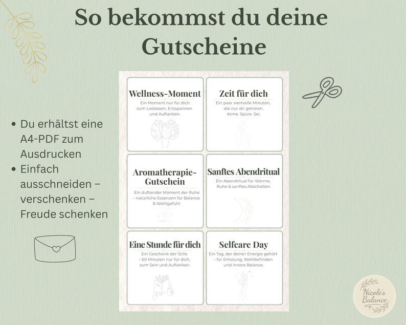 Wellness Voucher Set | 6 Lovely Printable Vouchers | Mindfulness Gift ...