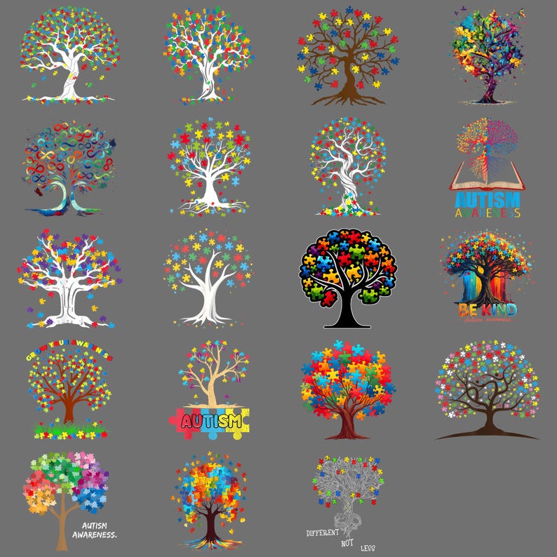 Tree of Life Autism Awareness Month Funny ASD Supporter PNG | Digital ...