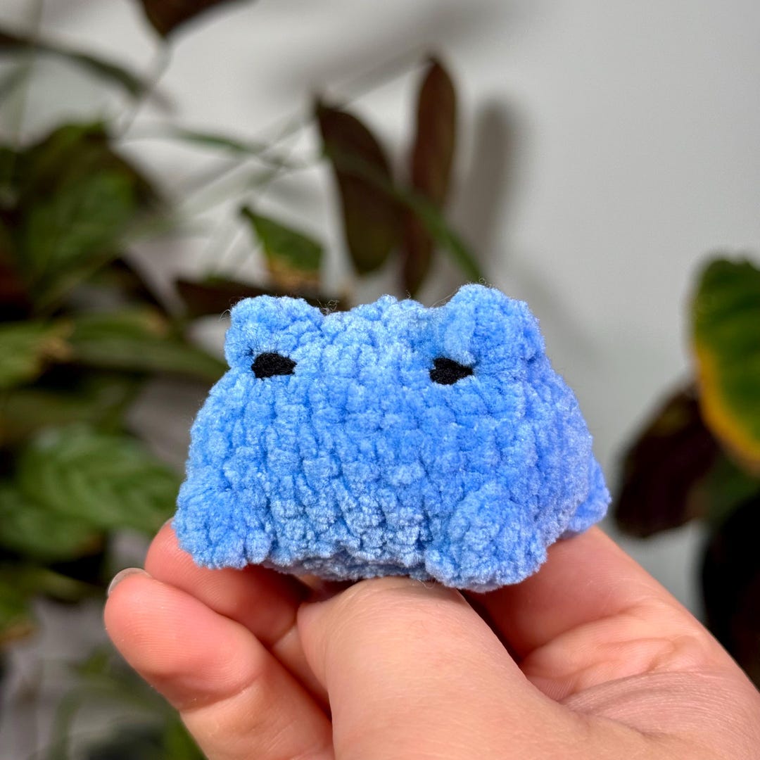 Handmade Crochet Mini Frog Plush - Blue Animal Gift - Etsy