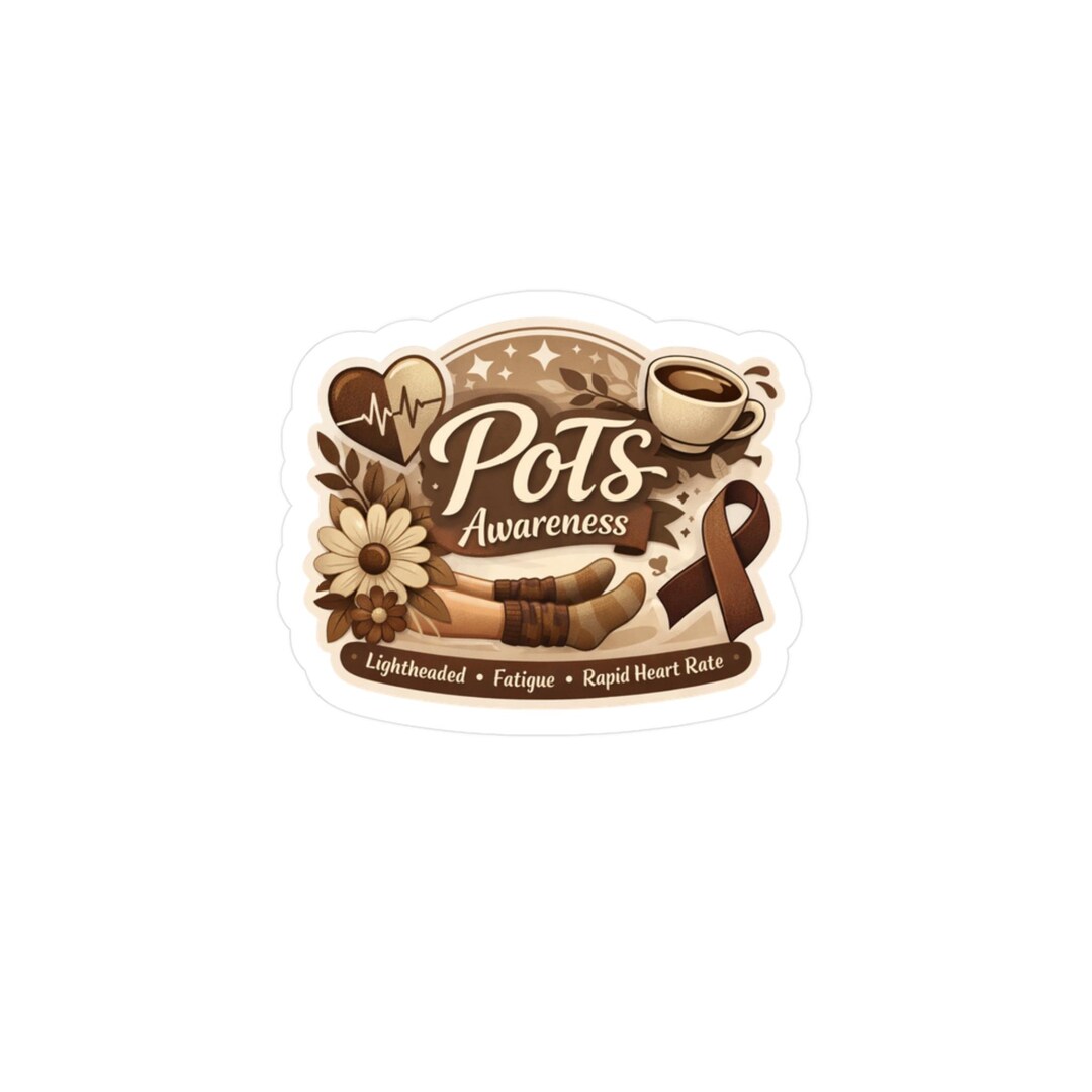 POTS Awareness Brown Ribbon Sticker | Kiss-cut Vinyl Decal - Etsy