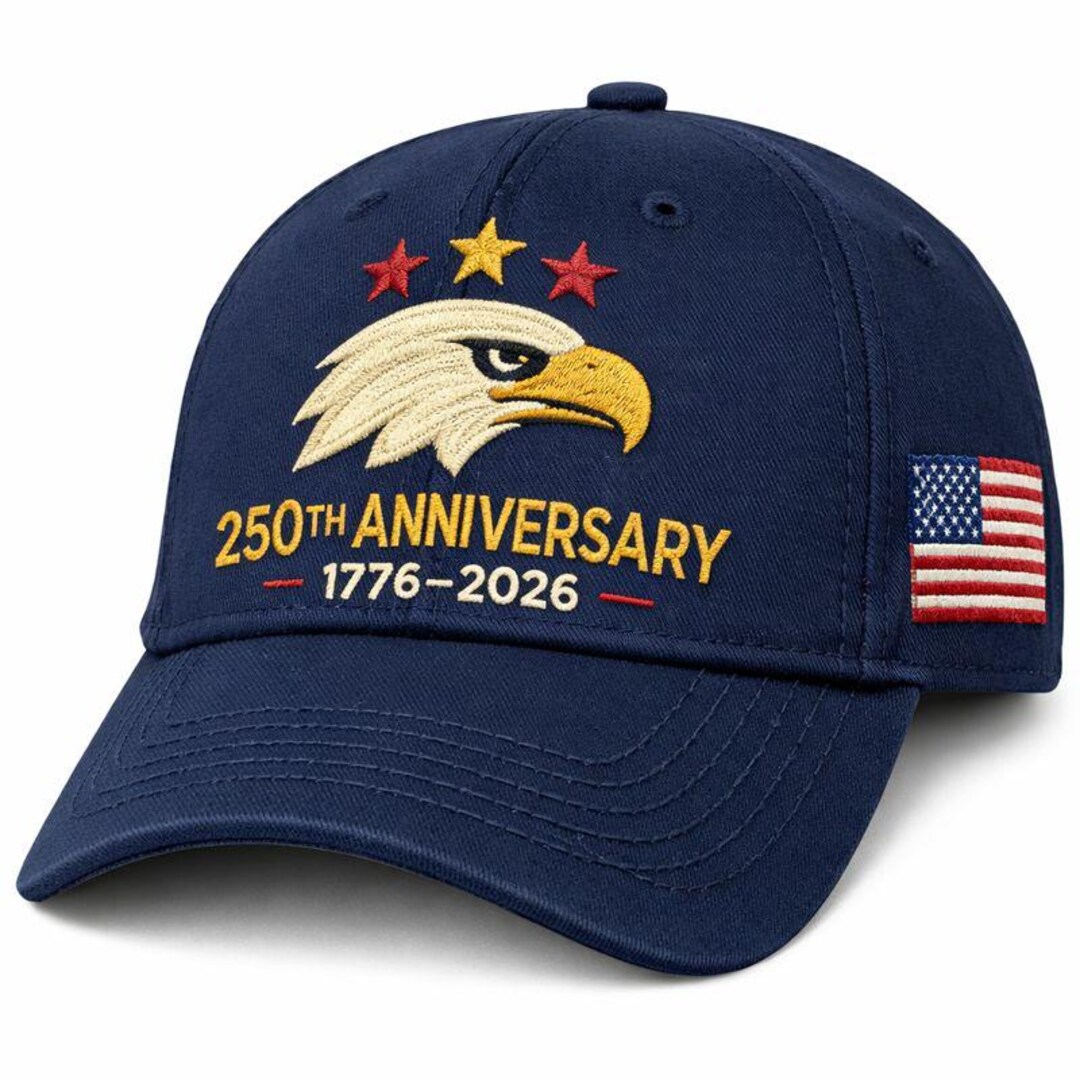 Custom 250th Anniversary Eagle Embroidered Cap Patriotic American ...