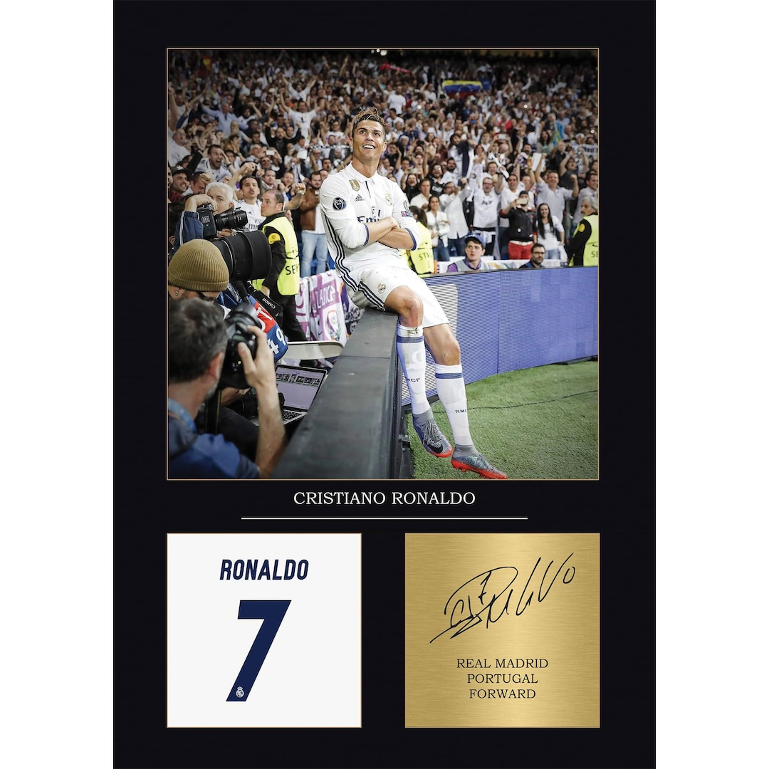 Cristiano Ronaldo Gift Signed A4 Print Display Unframed Real Madrid ...