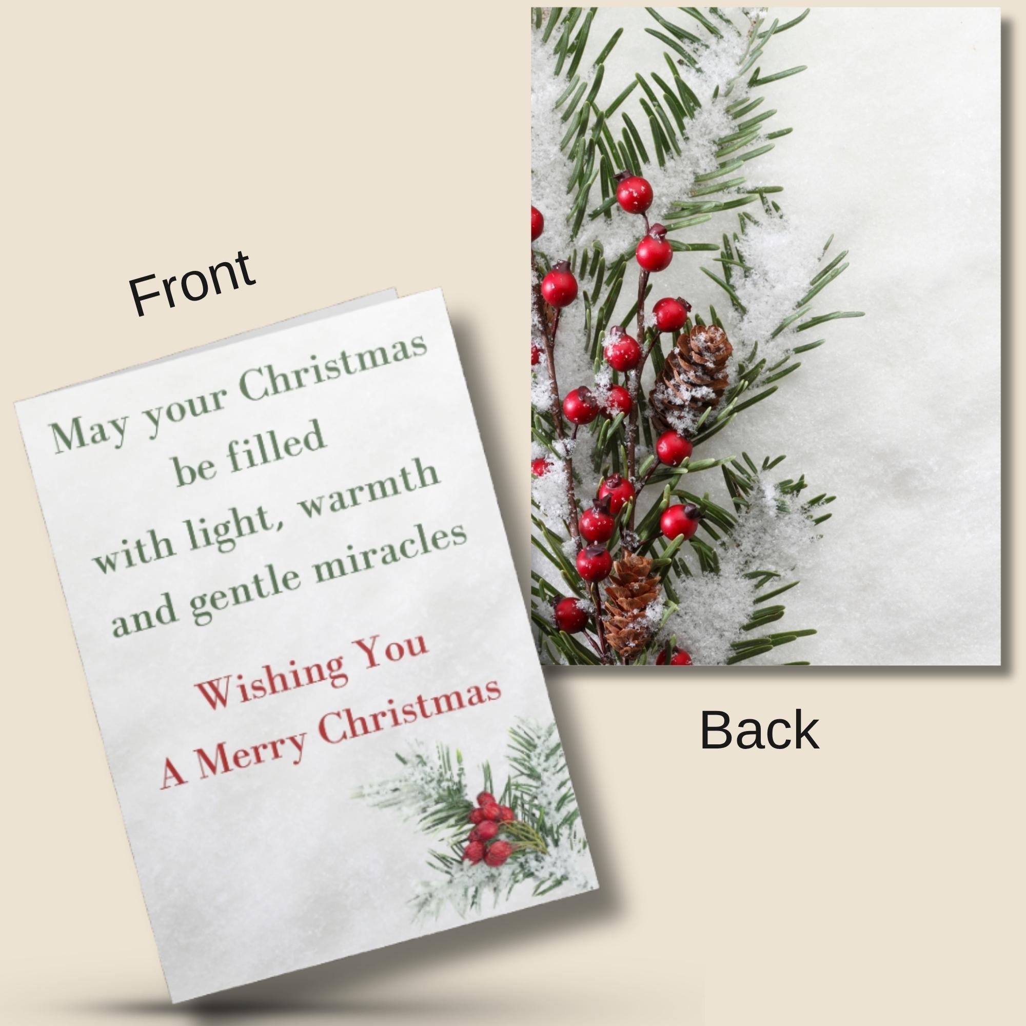 Printable Christmas Cards - Folded 5x7 Holiday Greeting Card, Digital ...