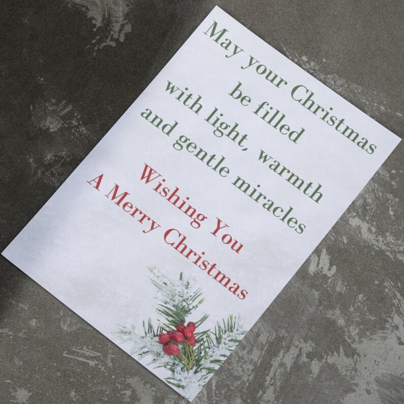 Printable Christmas Cards - Folded 5x7 Holiday Greeting Card, Digital ...