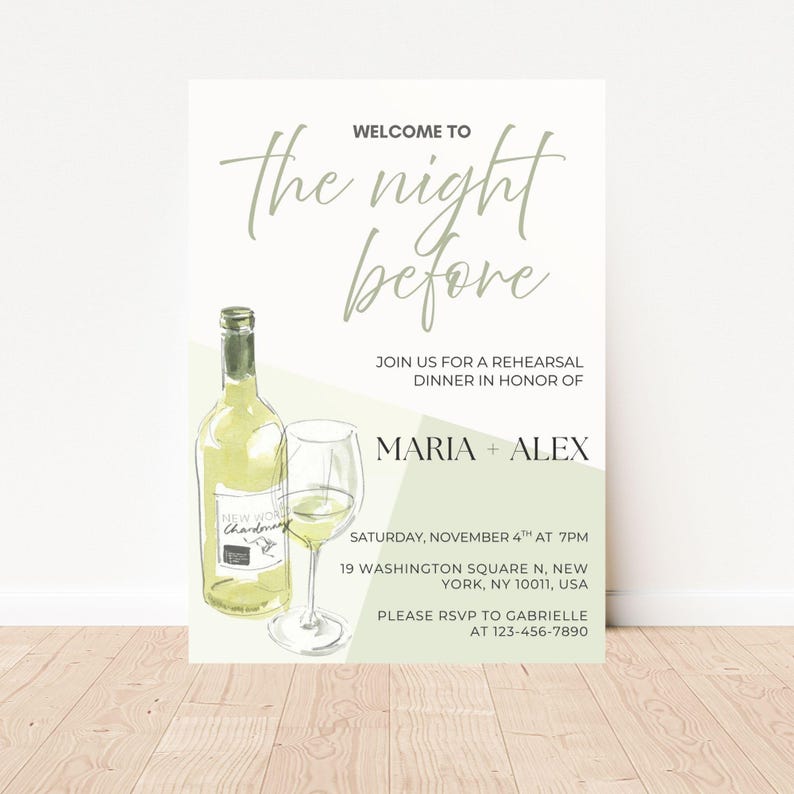 Editable the Night Before Party Template (5x7) Digital Downloadable ...