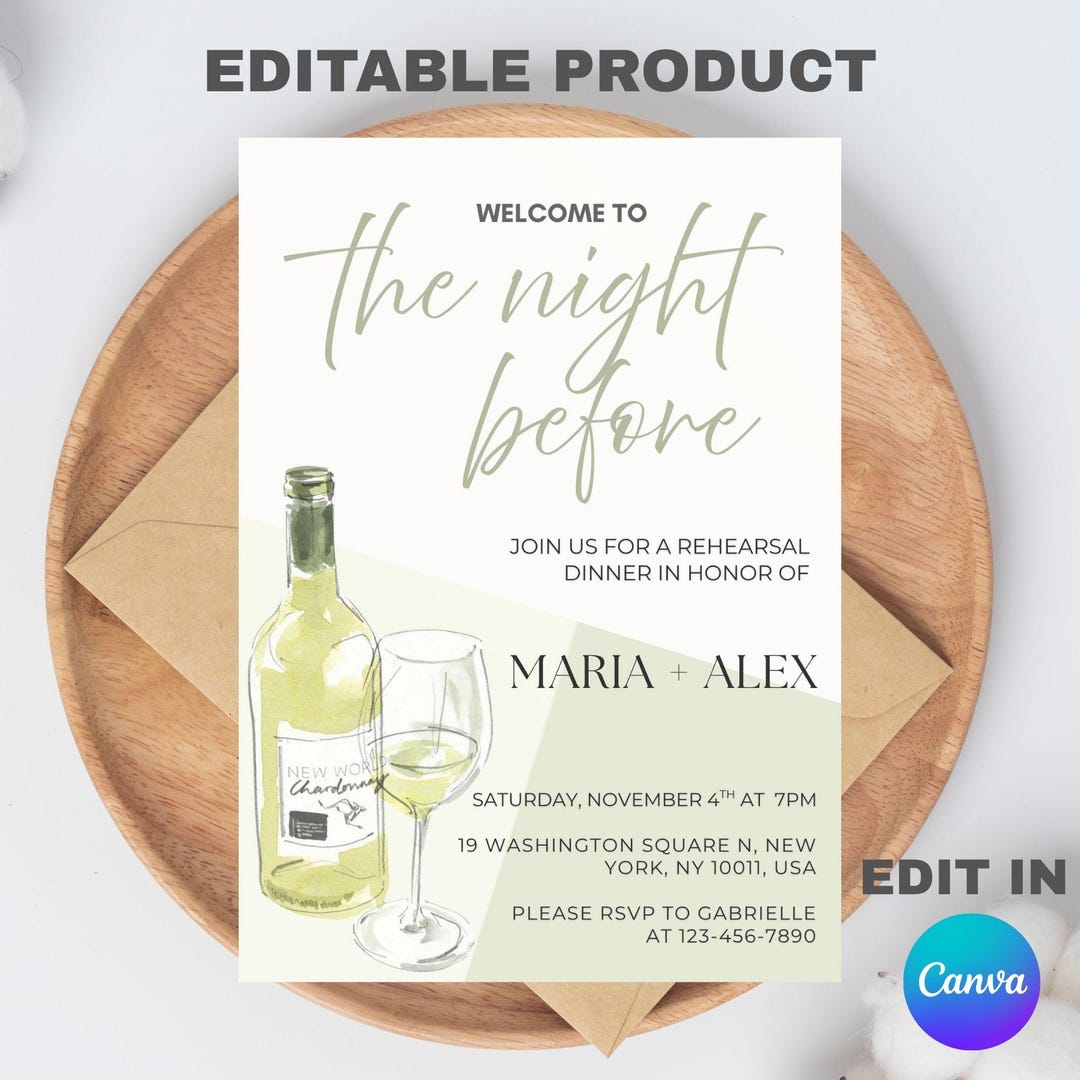Editable the Night Before Party Template (5x7) Digital Downloadable ...