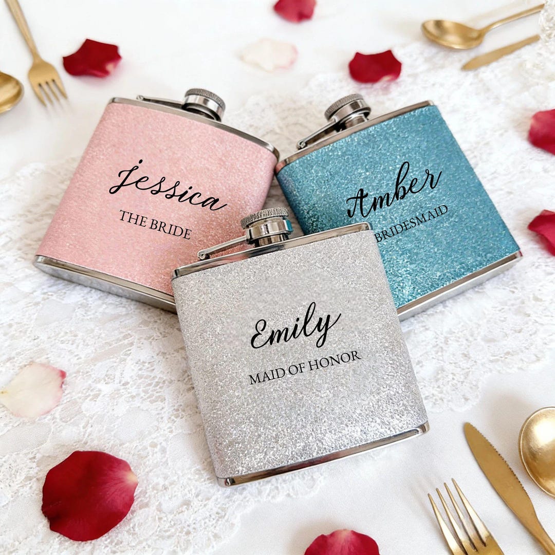 Custom Bridesmaid Flask, Personalized Women Flask, the Bride Women's ...