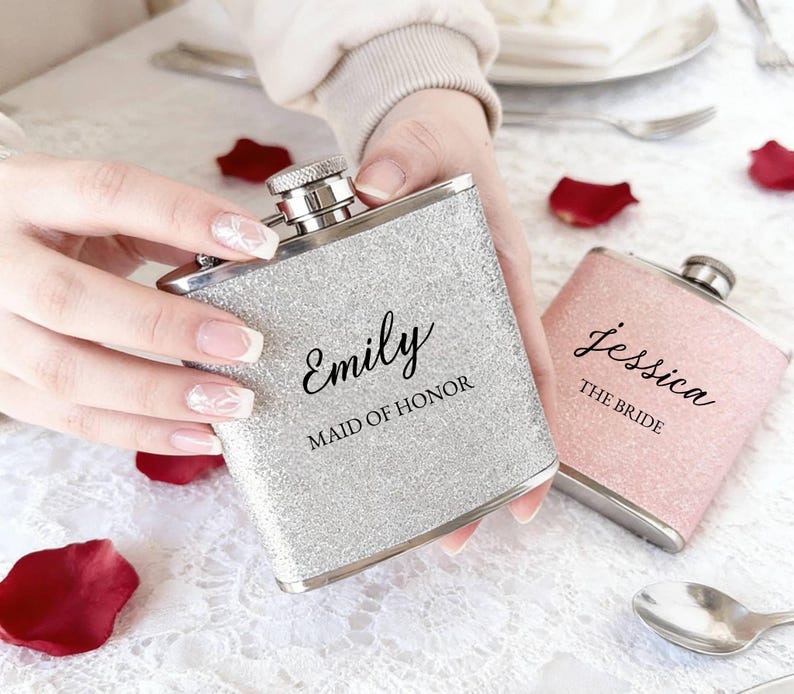 Custom Bridesmaid Flask, Personalized Women Flask, the Bride Women's ...