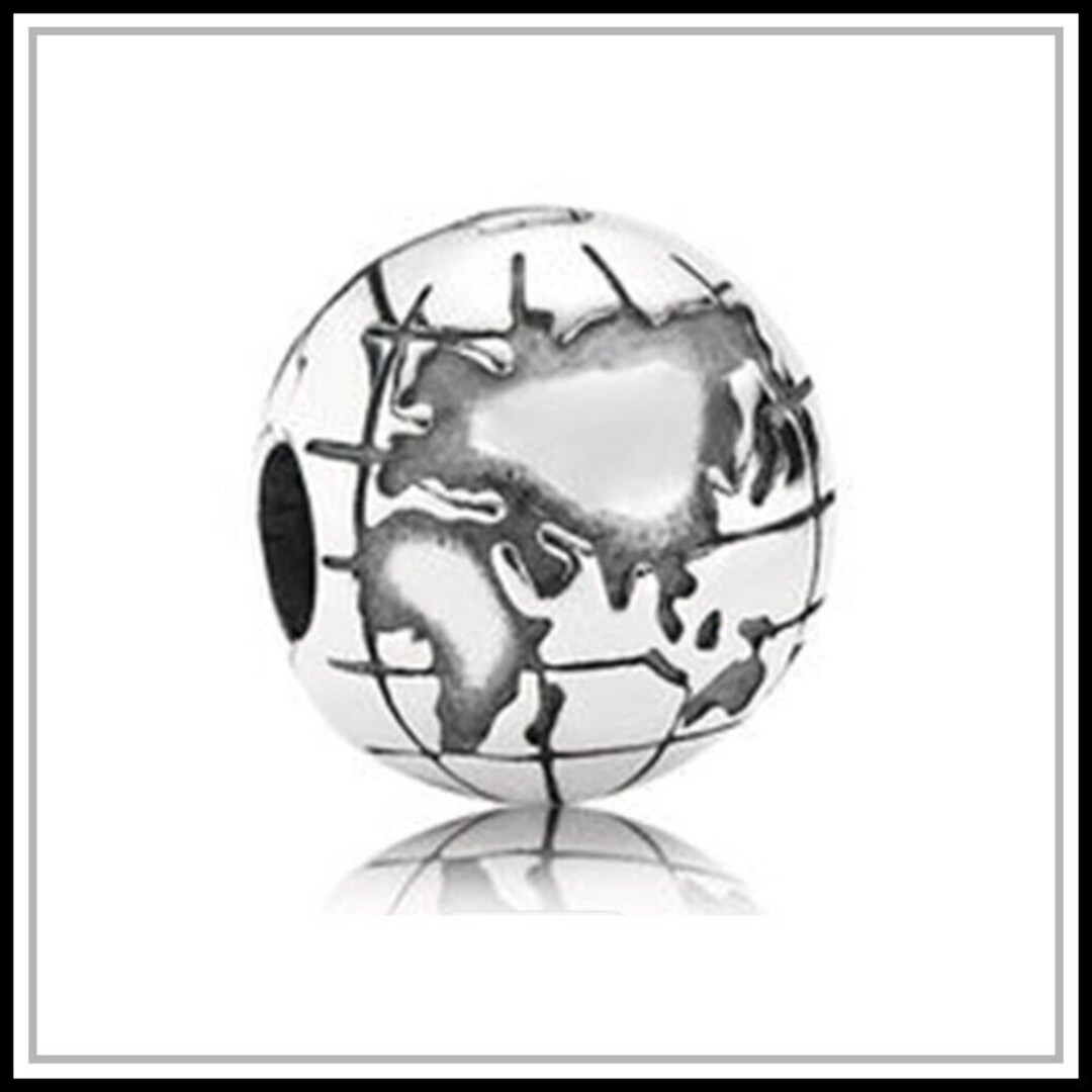 Group Sale GLOBE World MAP Round BALL Shape Travel Silver Plated Fits ...