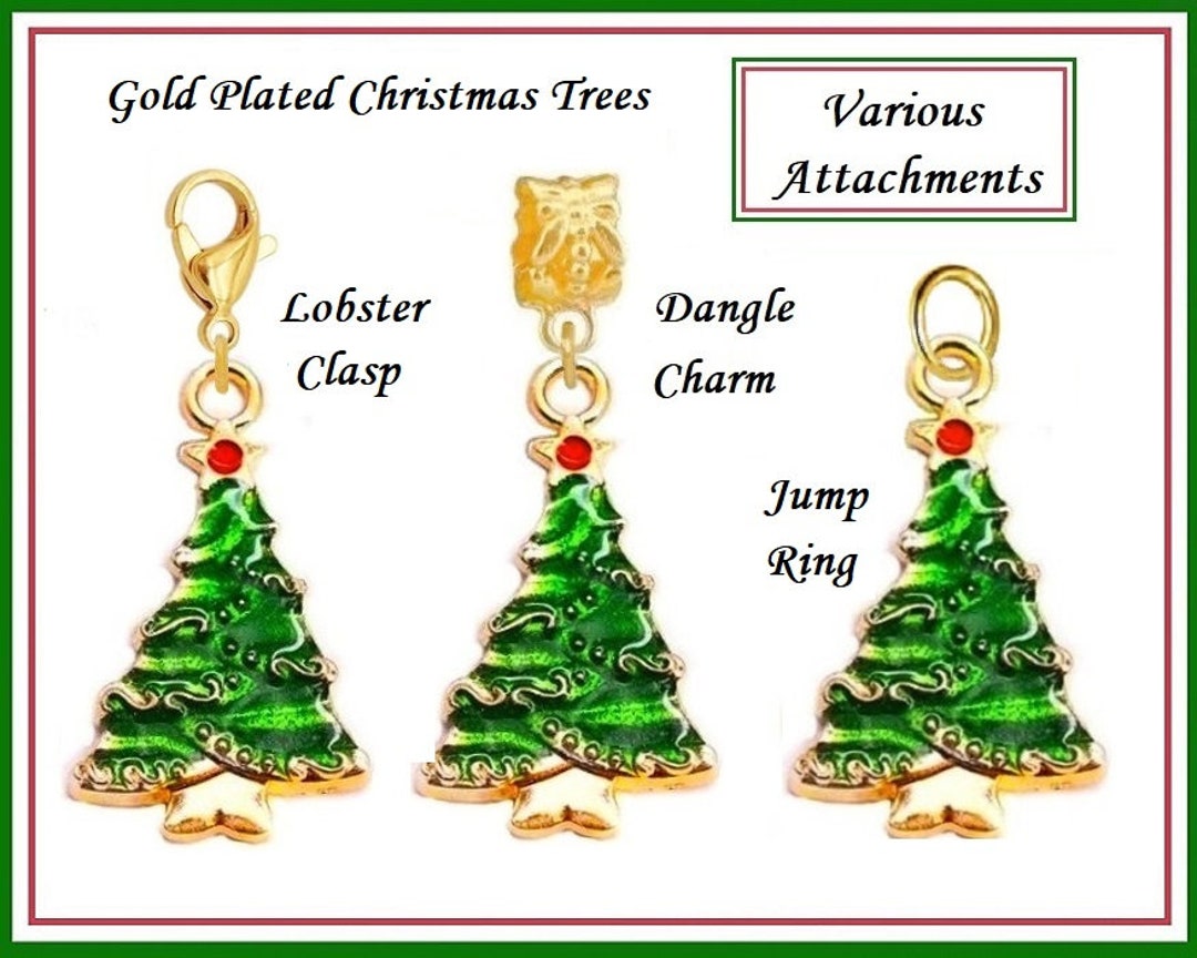 CHRISTMAS Tree, Green Enamel Red Star, GOLD Plated-trim Accents ...