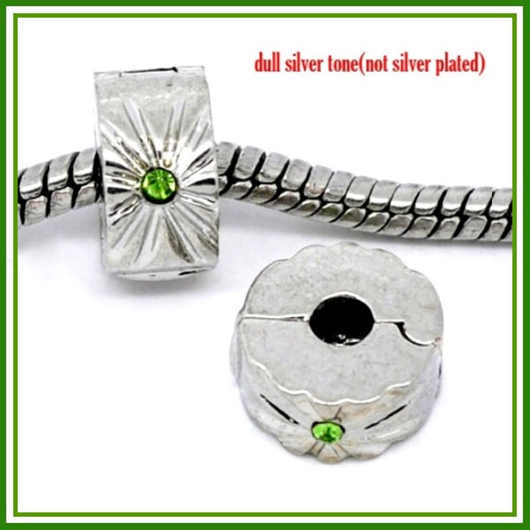 Clip Lock Stopper Starburst Design W PURPLE or GREEN Rhinestone Center ...