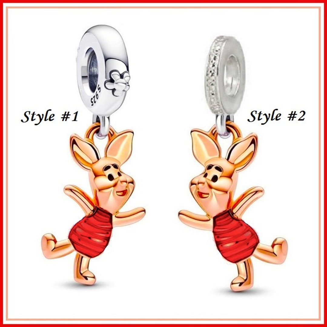 Group Sale Disney PIGLET rose Gold Smaller Size Dangle Charm Beads Cartoon Character Fr WINNIE ...