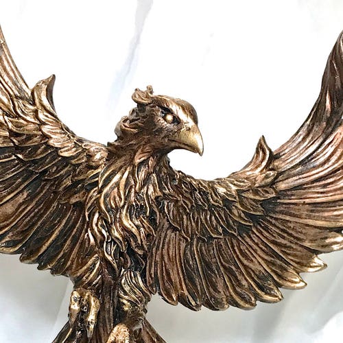 Golden Phoenix Statue - Etsy