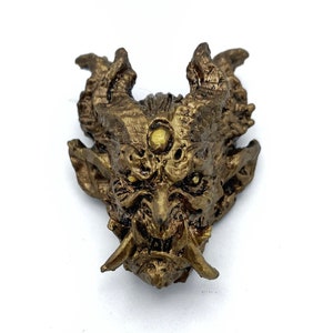 Oni Demon Head Magnet, Hand Painted Resin Sculpture | Mythic Fantasy ...