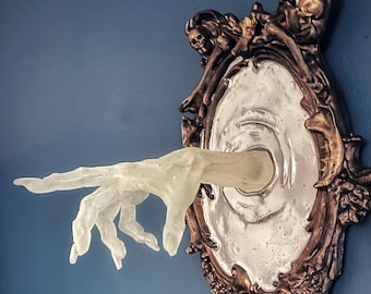 Spectral Hand Wall Plaque, Glow in the Dark Resin Victorian Gothic ...