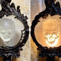 Spectral Skull Nightlight, Hand Painted Resin Sculpture | Victorian ...