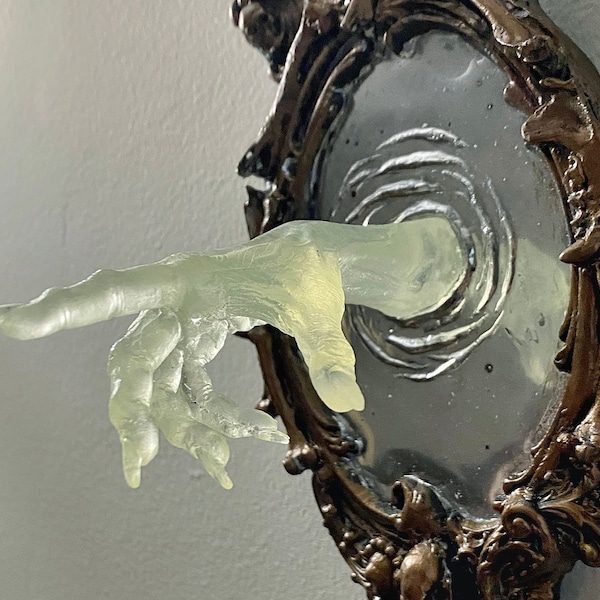 Spectral Hand Wall Plaque, Glow in the Dark Resin Victorian Gothic ...