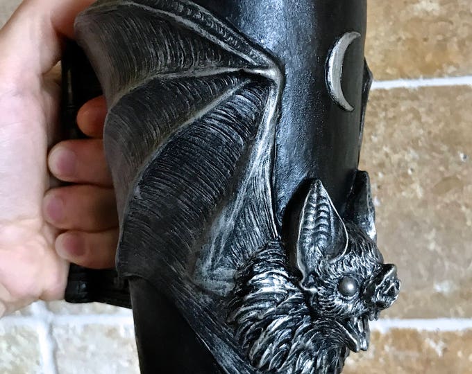 Vampire Bat Mug Hand Sculpted Resin Gothic Art Mug With Stainless Steel ...