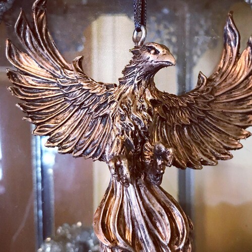 Pewter Phoenix Brooch - Etsy
