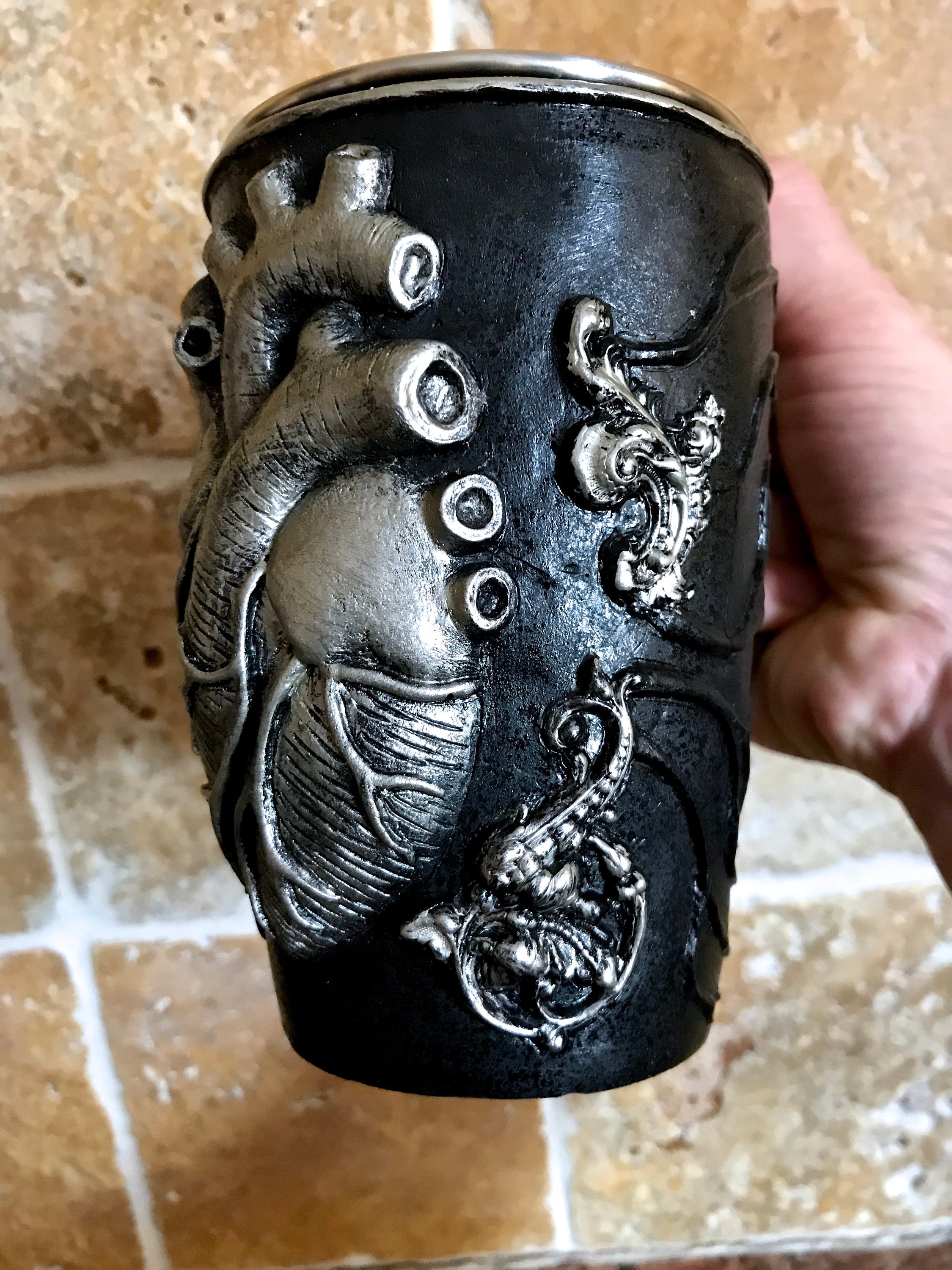 Anatomical Heart Mug Pewter Finish | Etsy