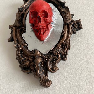 Spectral Skull Wall Plaque, Blood Red, Resin | Victorian Gothic Haunted ...