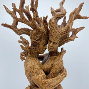 Amor Silvanus: Embracing Dryads Statue | Mythical Forest Creature ...