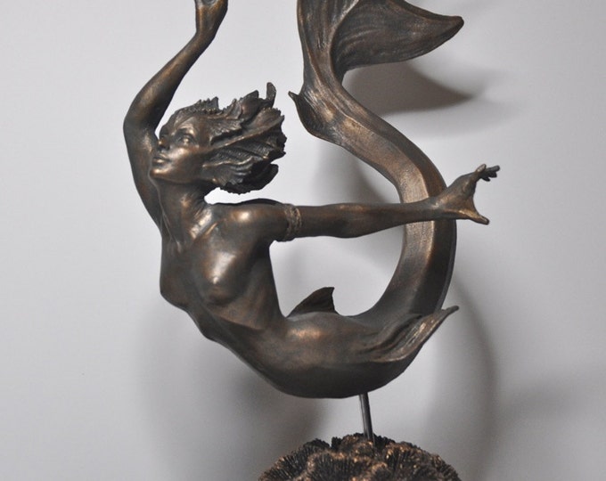Mermaid Statue, Bronze Finish - Etsy
