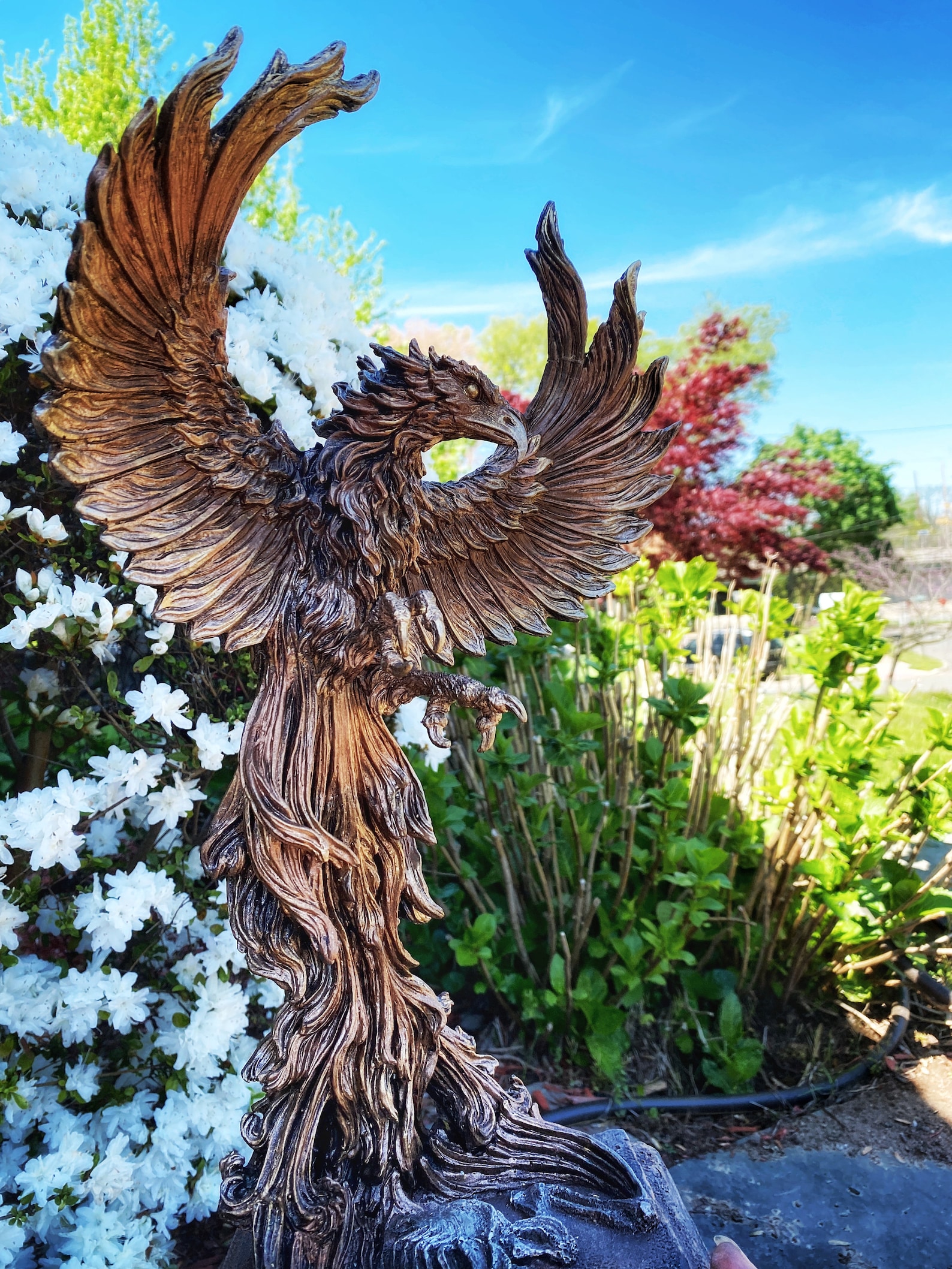 Phoenix Rising Statue, Large Version | Mythical Creature Figurine ...