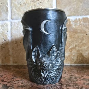Vampire Bat Mug | Hand Sculpted Resin Gothic Art Mug With Stainless ...