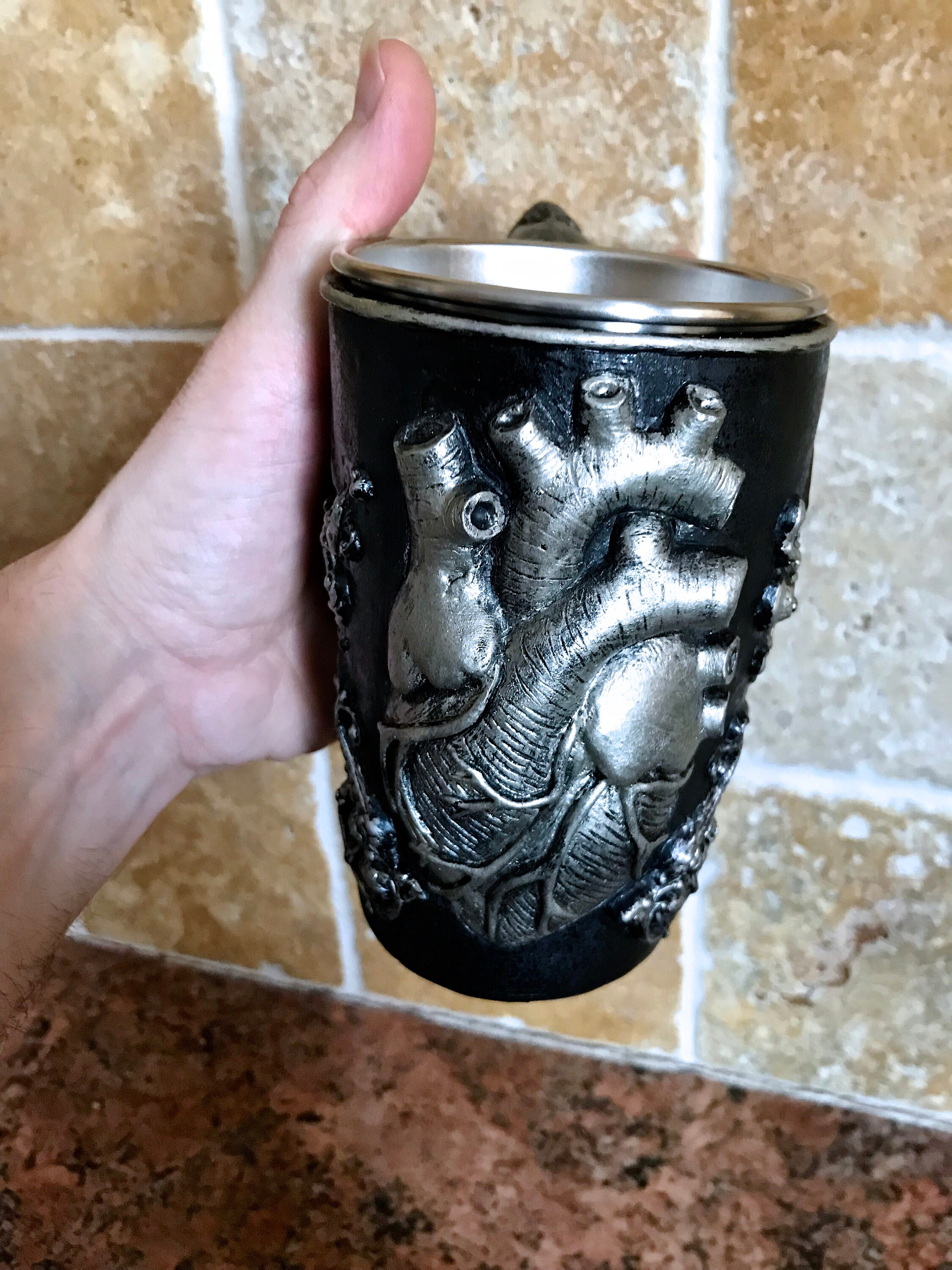 Anatomical Heart Mug Pewter Finish | Etsy