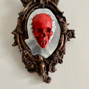 Spectral Skull Wall Plaque, Blood Red, Resin | Victorian Gothic Haunted ...