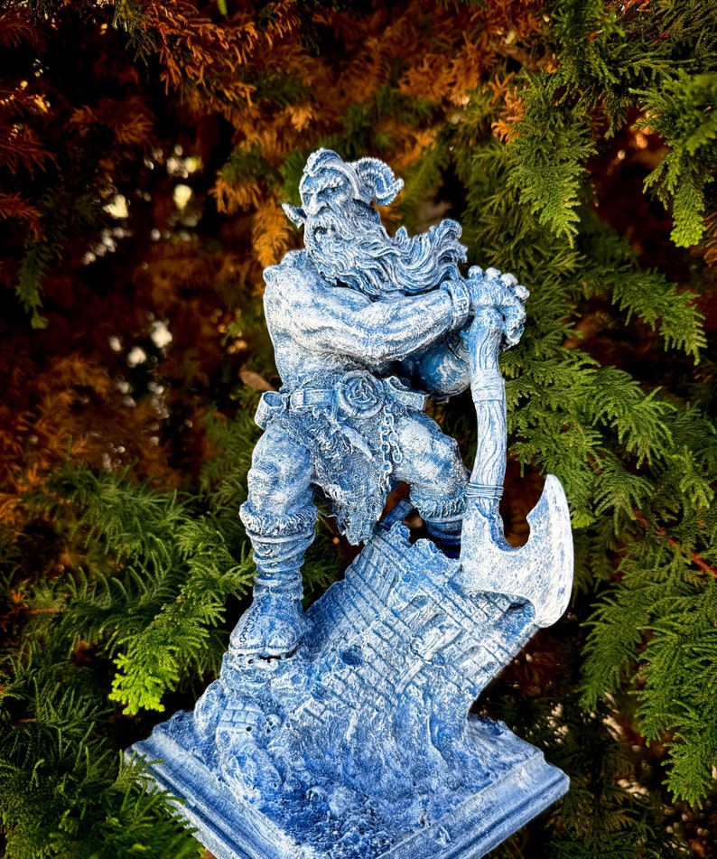 Frost Giant Statue, Hand Painted Resin Sculpture | Mythical Viking ...