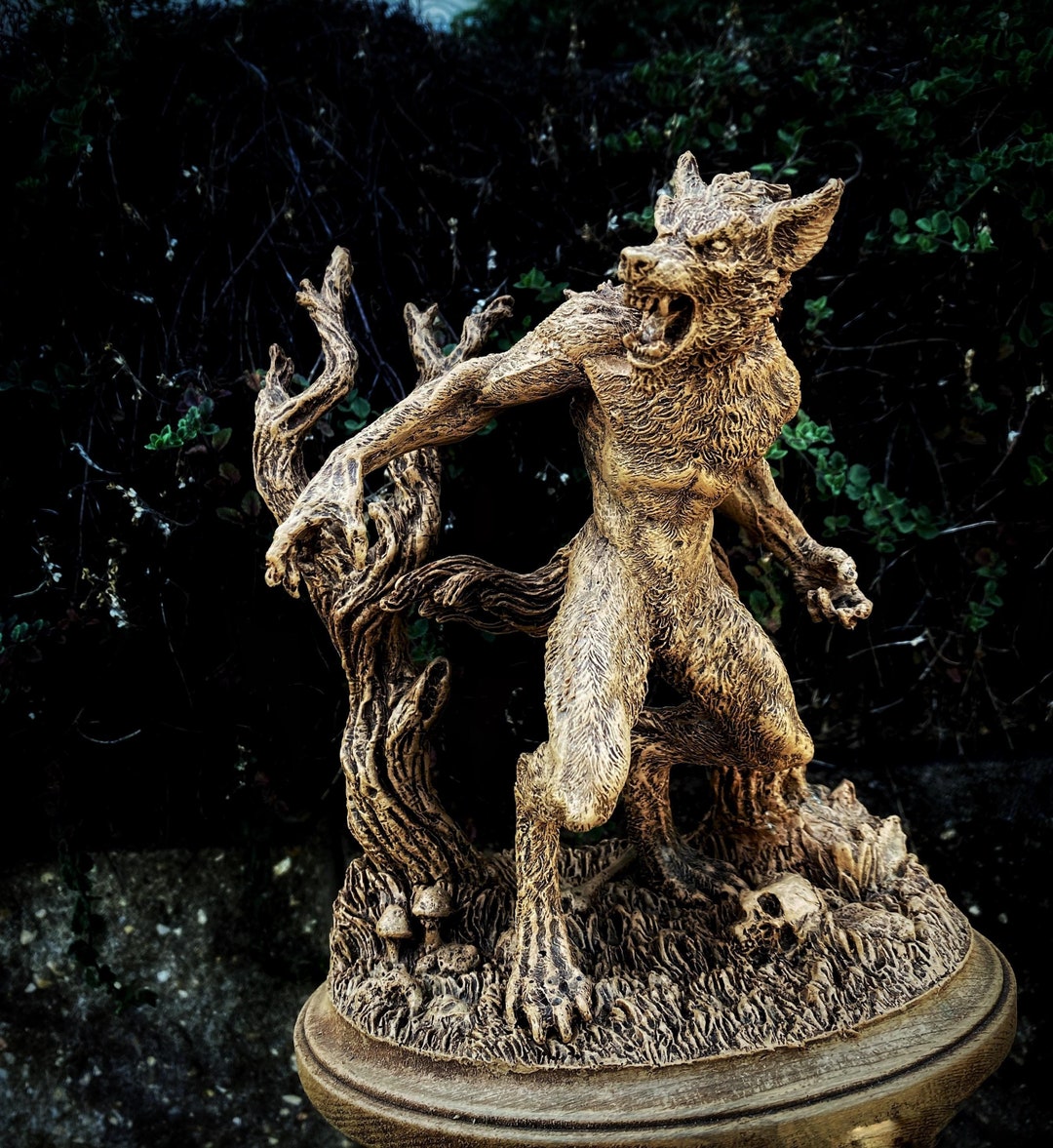 Werewolf Statue, Hand Painted Resin Sculpture | Gothic Halloween ...