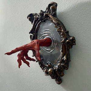 Spectral Hand Wall Plaque, Blood Red Resin Sculpture | Victorian Gothic ...