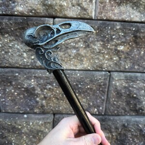 Raven Skull Cane, Hand Sculpted Walking Stick | Dark Victorian Gothic ...