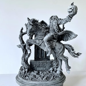 Headless Horseman Riding Statue, Hand Painted Resin Sculpture | Gothic ...
