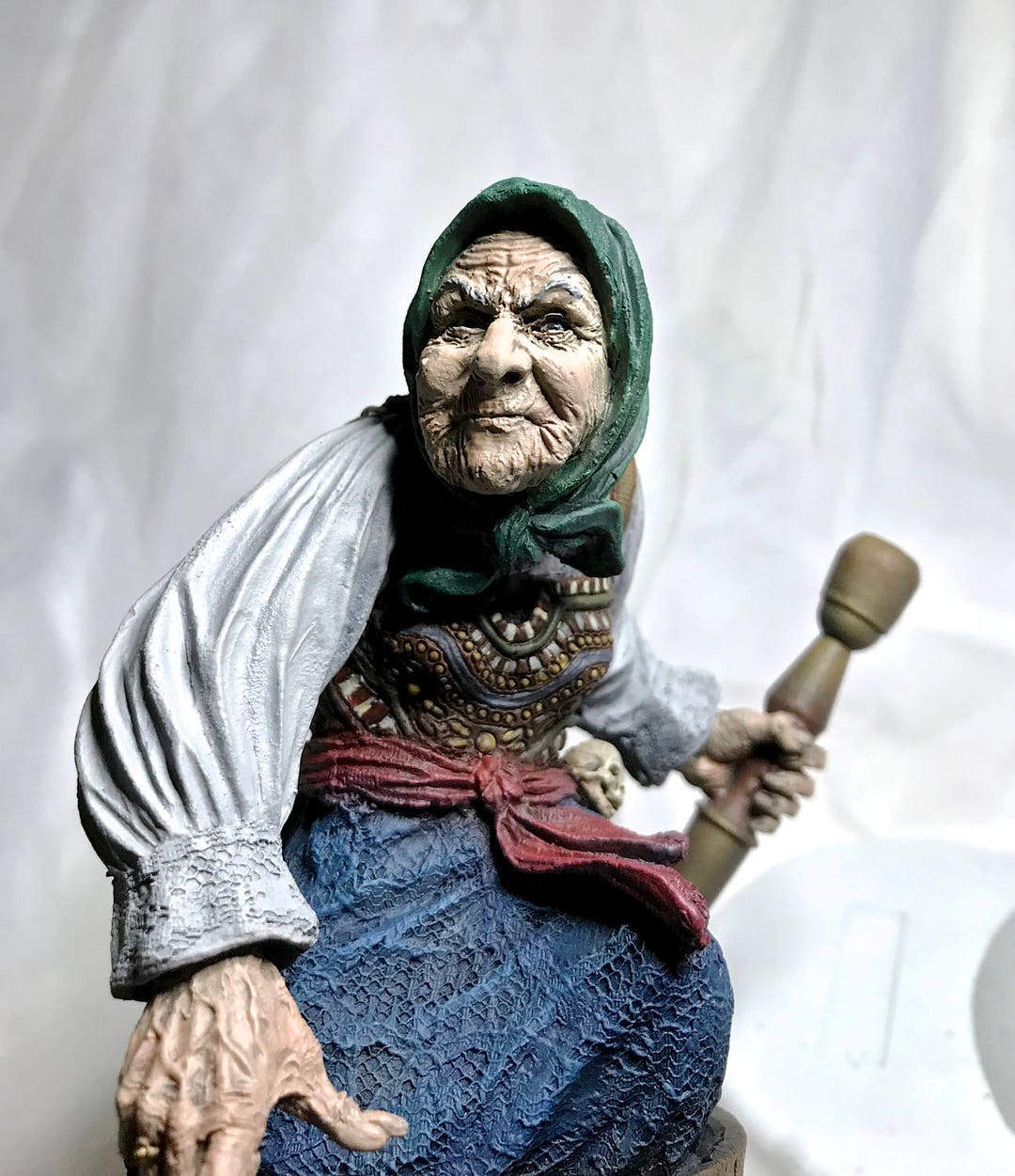 Baba Yaga, the Russian Witch Statue, Full Color Resin Sculpture Slavic ...