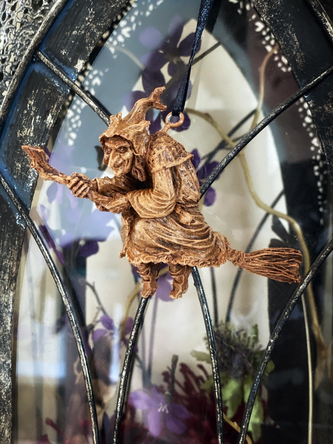 La Befana the Witch Ornament, Hand Painted Resin Sculpture |rustic ...