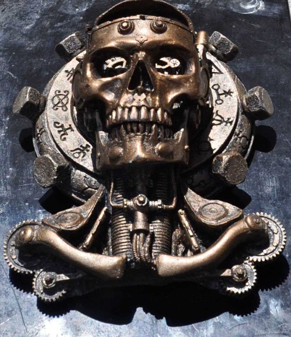 Automaton Skull Wall Plaque – Steampunk Dieselpunk Gearhead Decor ...