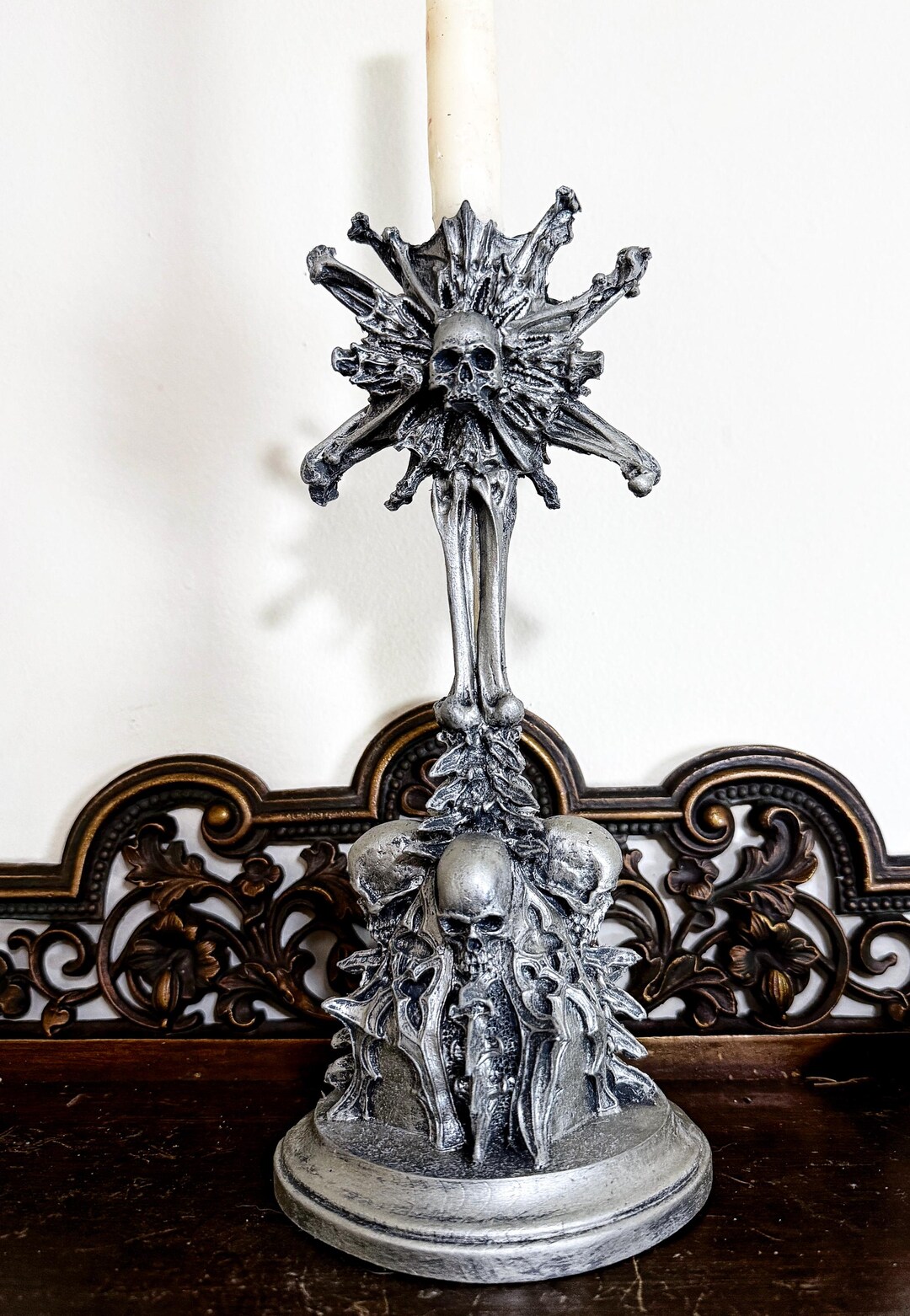 Requiem Monstrance Candlestick Holder, Hand Sculpted Resin | Spooky ...