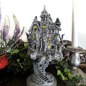 Haunted Mansion, Resin Sculpture With LED Tea Light | Victorian Gothic ...