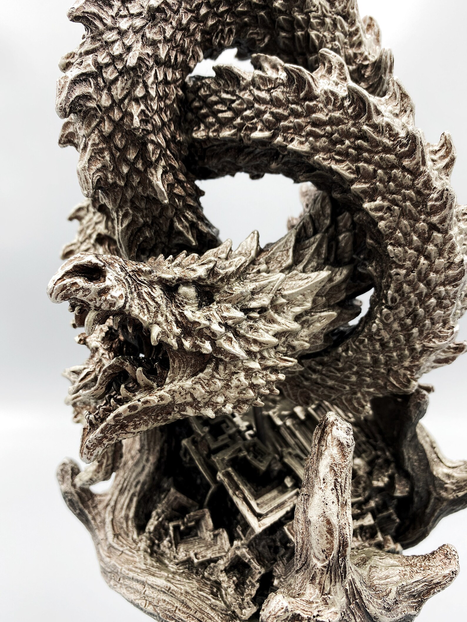 Statue Ouroboros/serpent du monde, sculpture en résine peinte à la main ...