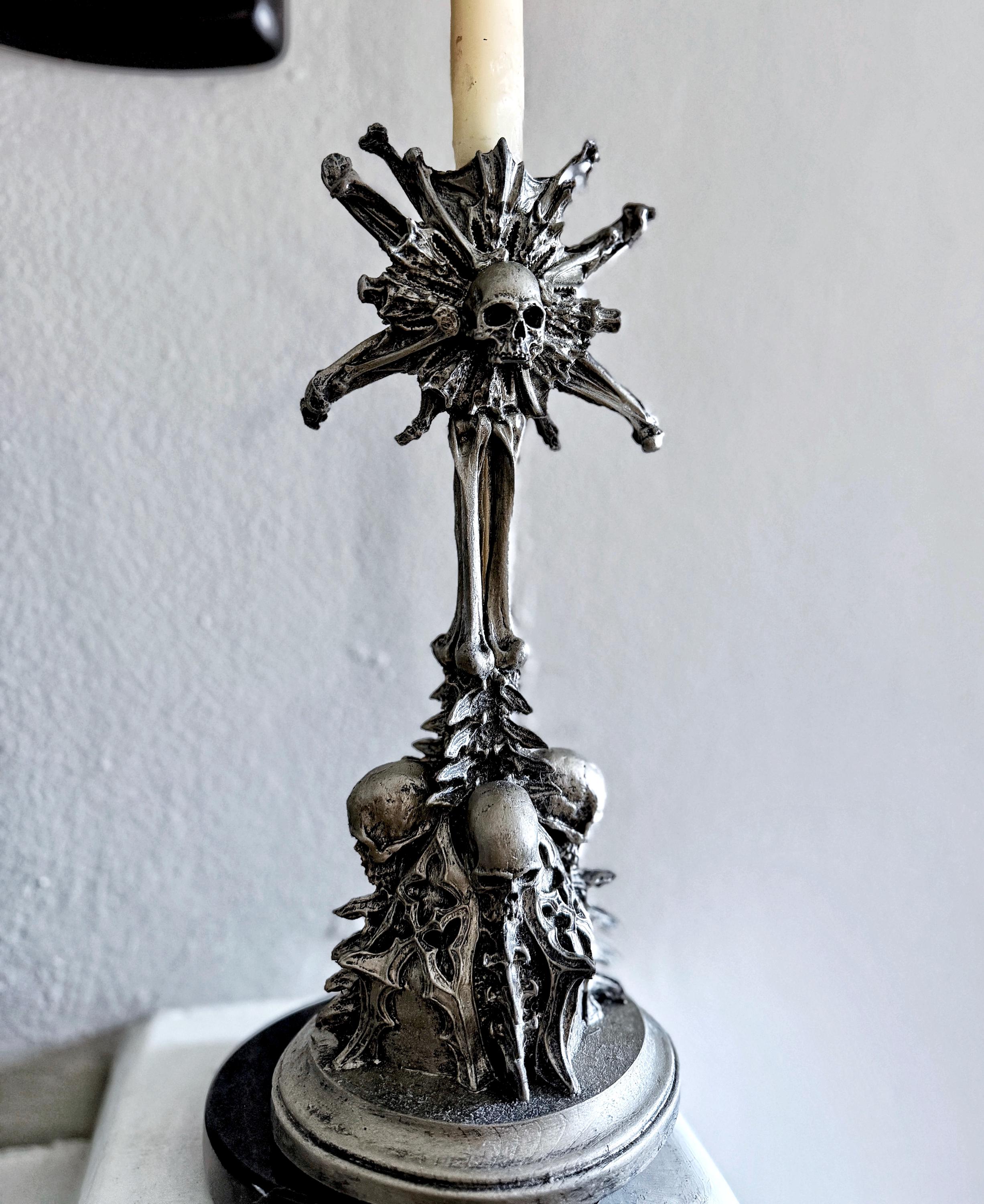 Requiem Monstrance Candlestick Holder, Hand Sculpted Resin | Spooky ...