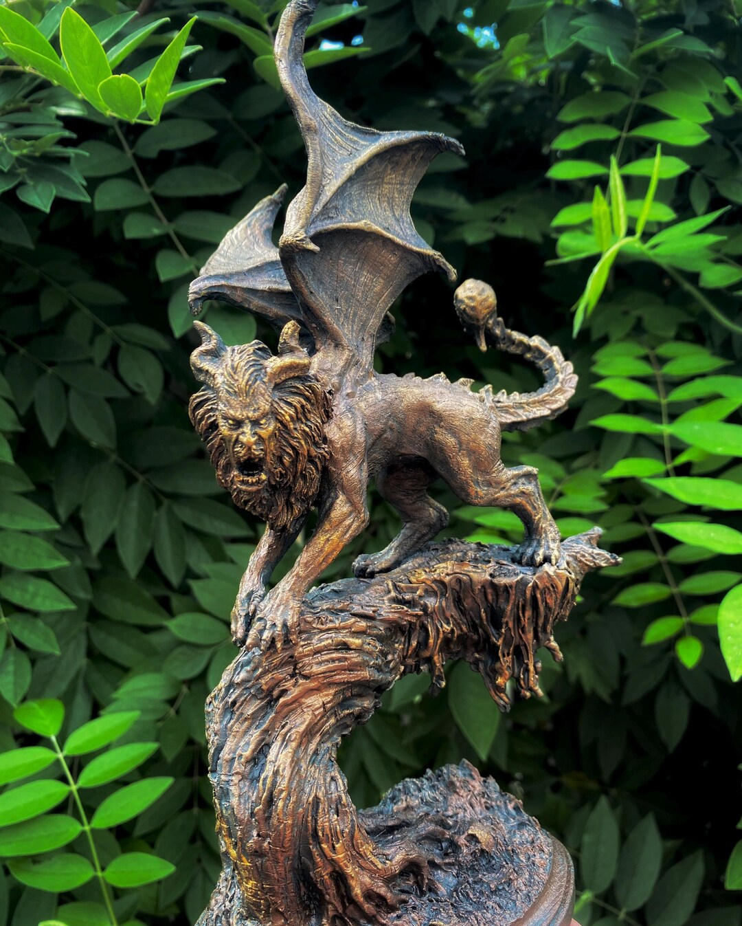 Manticore Statue, Hand Painted Resin Sculpture | Mythical Creature Figurine | Unique Legendary ...